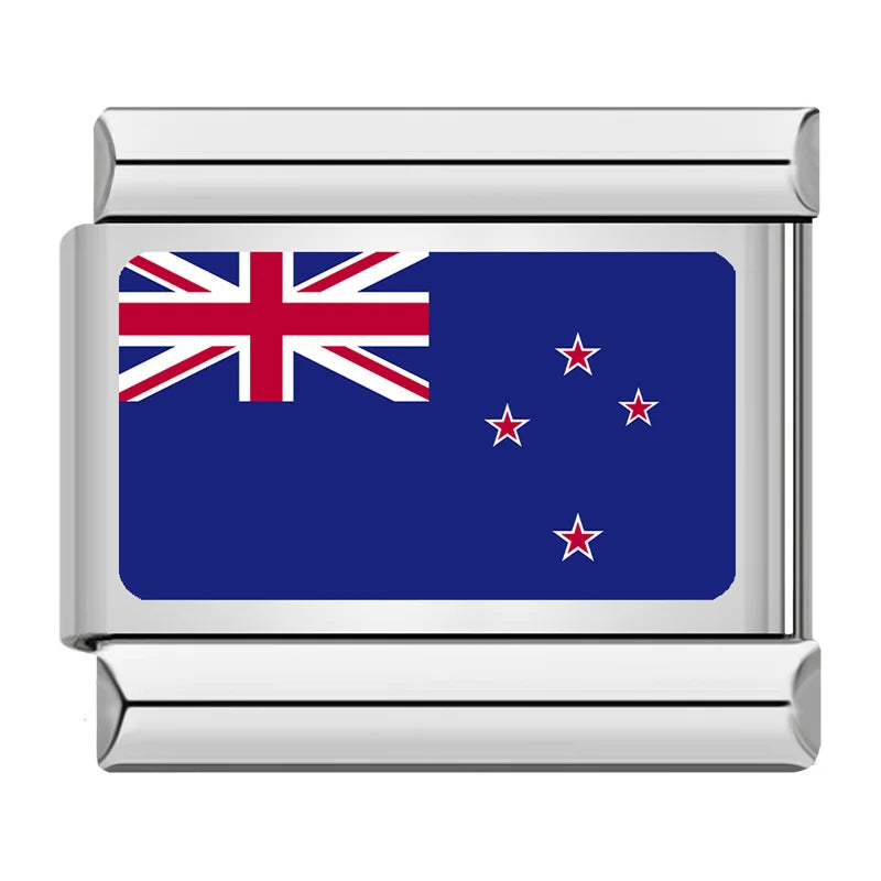 Flag of New Zealand Italian charm